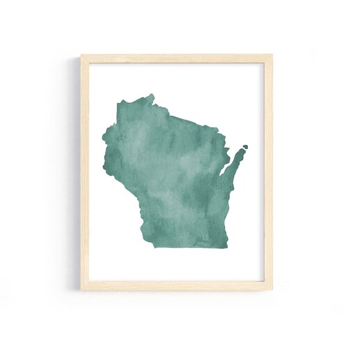 Wisconsin Watercolor Print Wisconsin State Home State Art - Etsy
