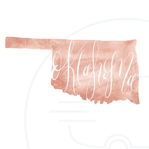 Oklahoma Hand Lettering Print. State of Oklahoma Home Decor. Oklahoma ...
