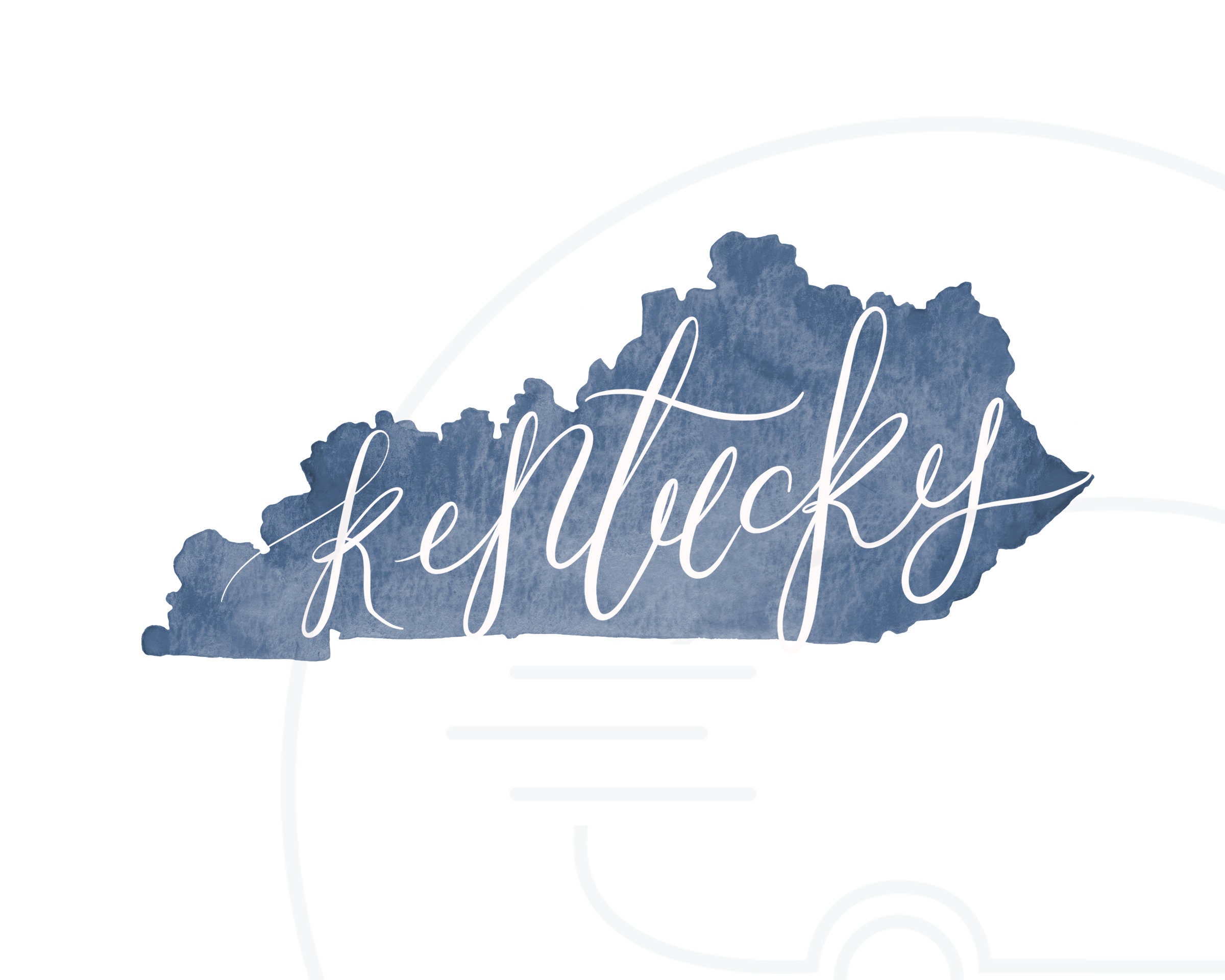 Kentucky Hand Lettering Print. Kentucky Home Decor. State of | Etsy