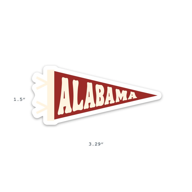 Alabama Pennant Sticker. Home State Gift for College Student - Etsy