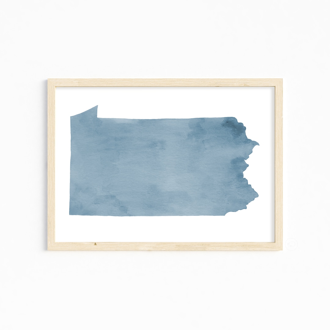 Pennsylvania Watercolor Print. State Illustration. Pennsylvania State ...