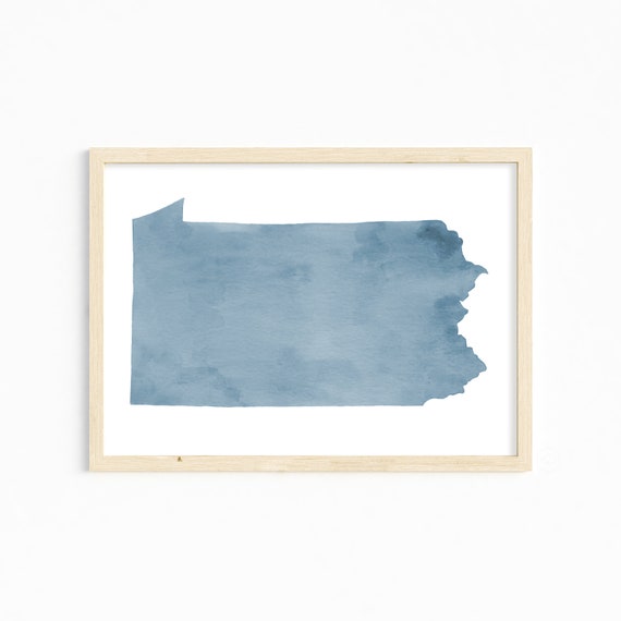 Pennsylvania Watercolor Print. State Illustration. | Etsy