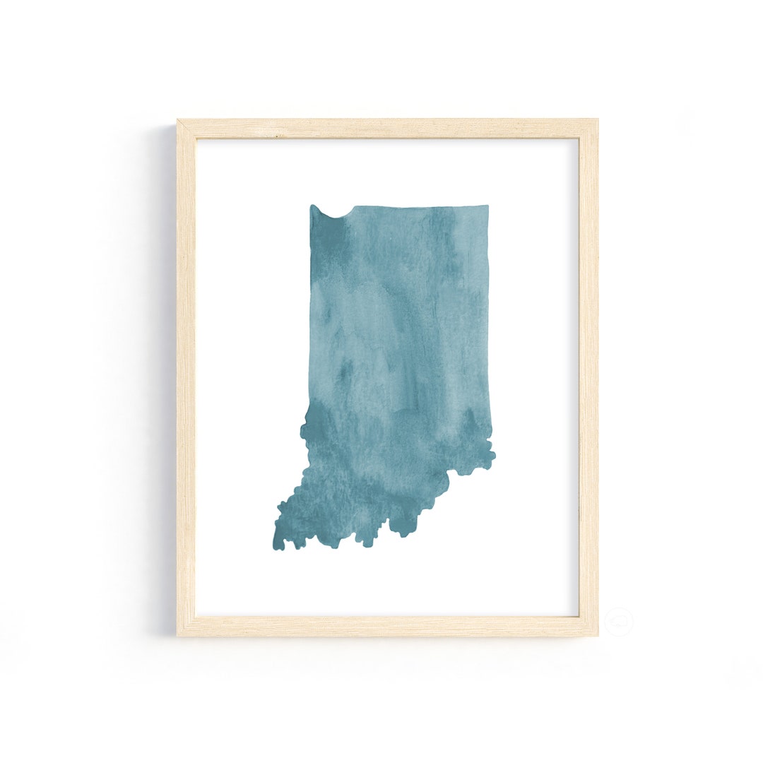 Indiana Watercolor Print. Indiana Decor. Indiana Art Print. Custom ...