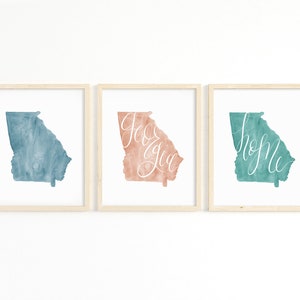 Hand Lettered Georgia Print. State of Georgia Art. Personalized Hand ...