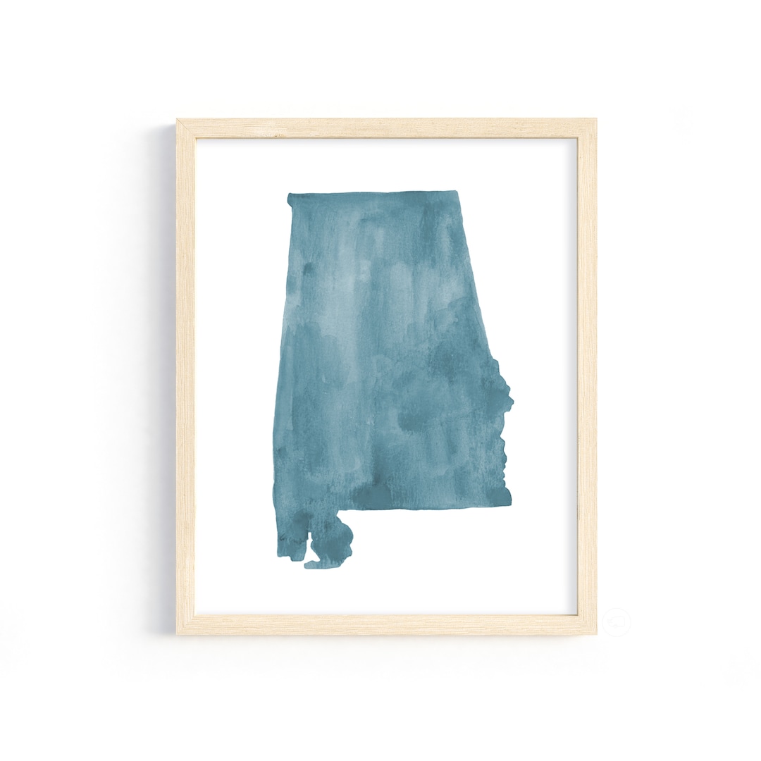Alabama Watercolor Print. Personalized State Print. Alabama Art. Custom ...