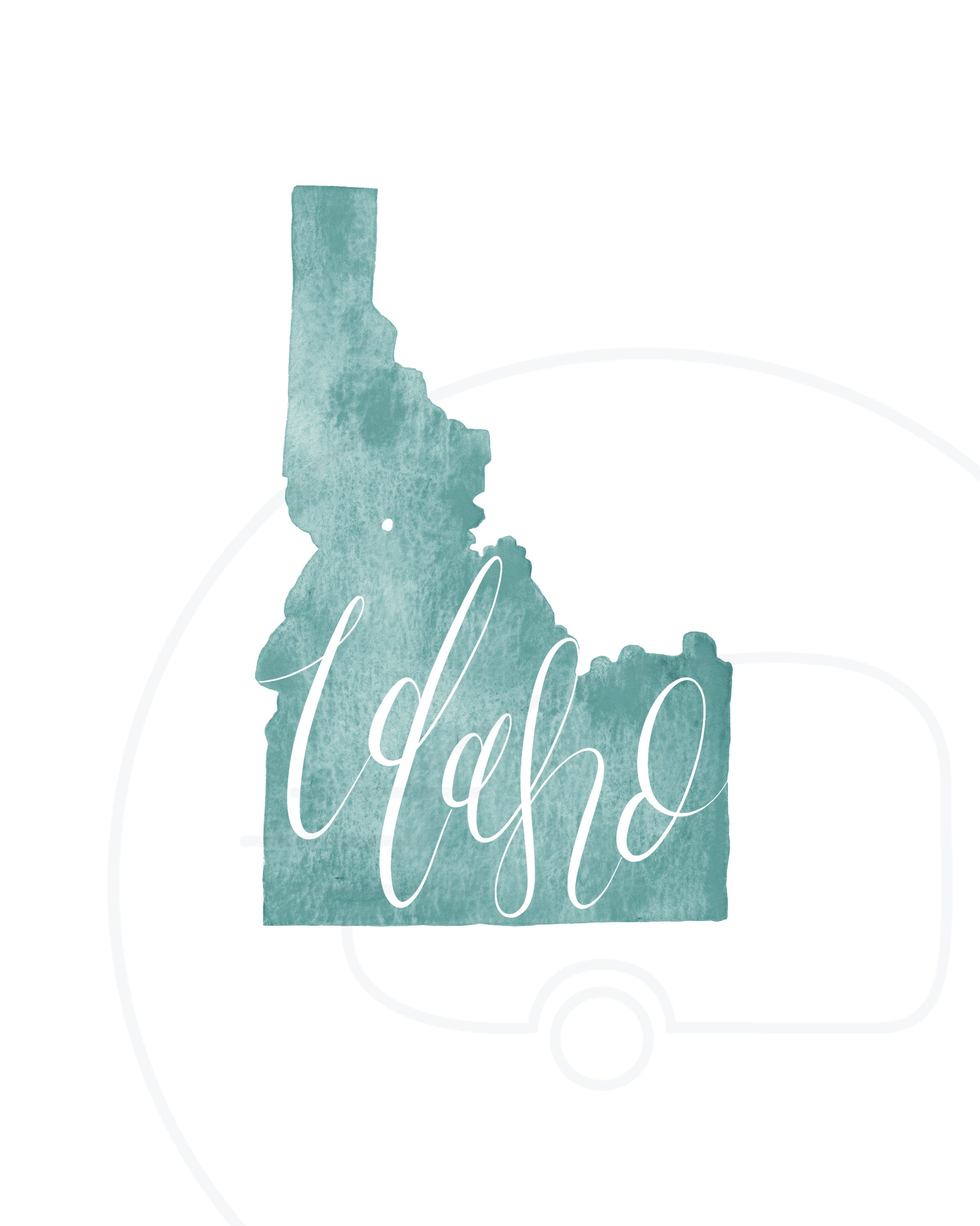Idaho Watercolor Print. State Illustration. Personalized State Print ...