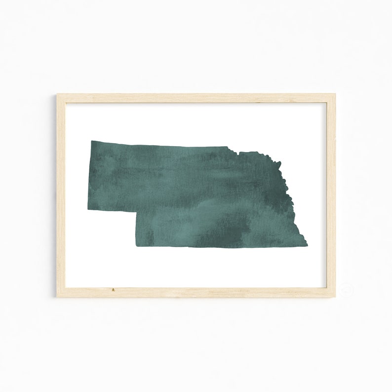 Nebraska Watercolor Print. Nebraska Home Decor. Nebraska Art Print ...