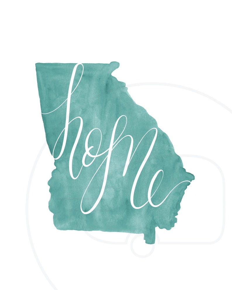 Hand Lettered Georgia Print. State of Georgia Art. Personalized Hand ...