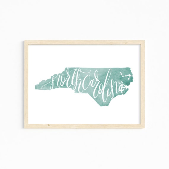 North Carolina Print. Custom North Carolina Home Decor. North | Etsy