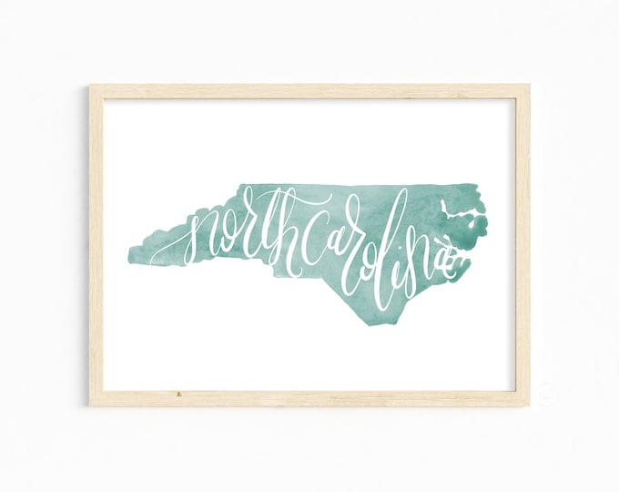 North Carolina Print. Custom North Carolina Home Decor. North Carolina ...