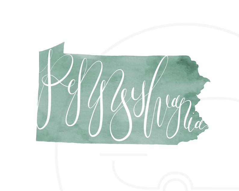 Pennsylvania Watercolor Print. State Illustration. | Etsy