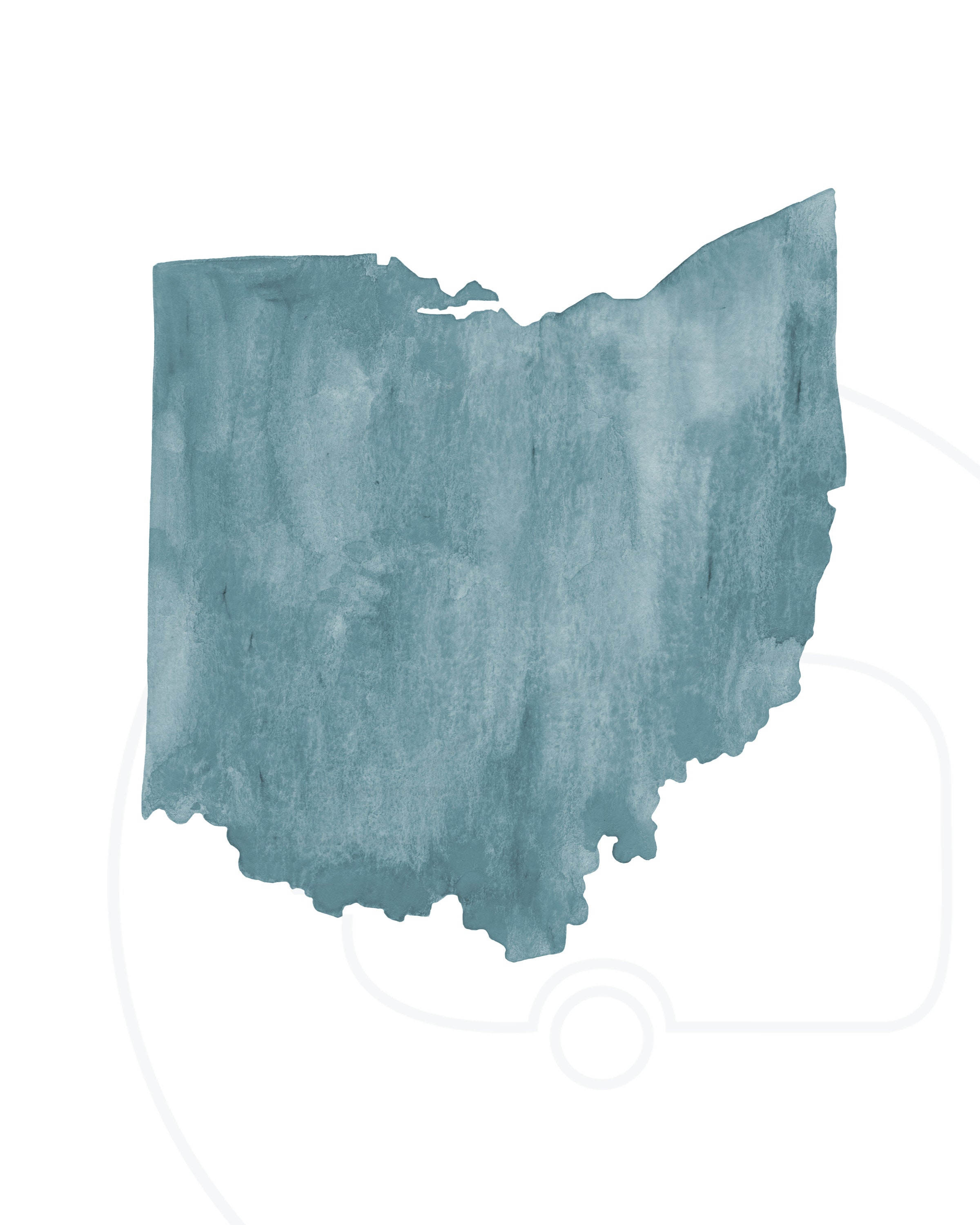 Hand Lettered Ohio Watercolor Print. Hand Lettered State | Etsy