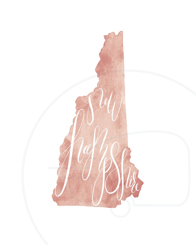 New Hampshire Watercolor Print. New Hampshire Home Decor.new Hampshire ...