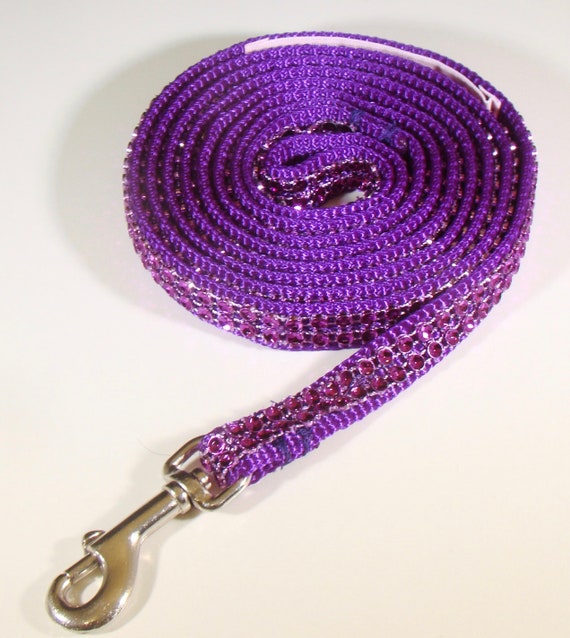 Purple Leash with Faux Rhinestones | Etsy
