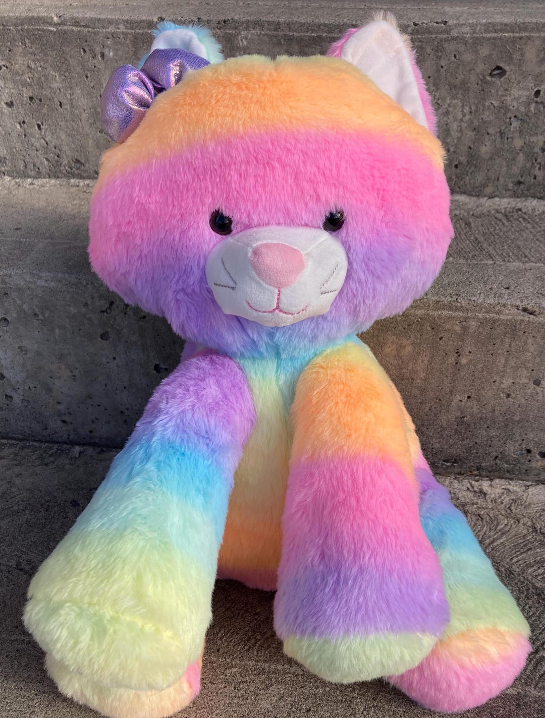 Comfort Rainbow Cat Large Kitty Memory Weighted Stuffed Animal ...