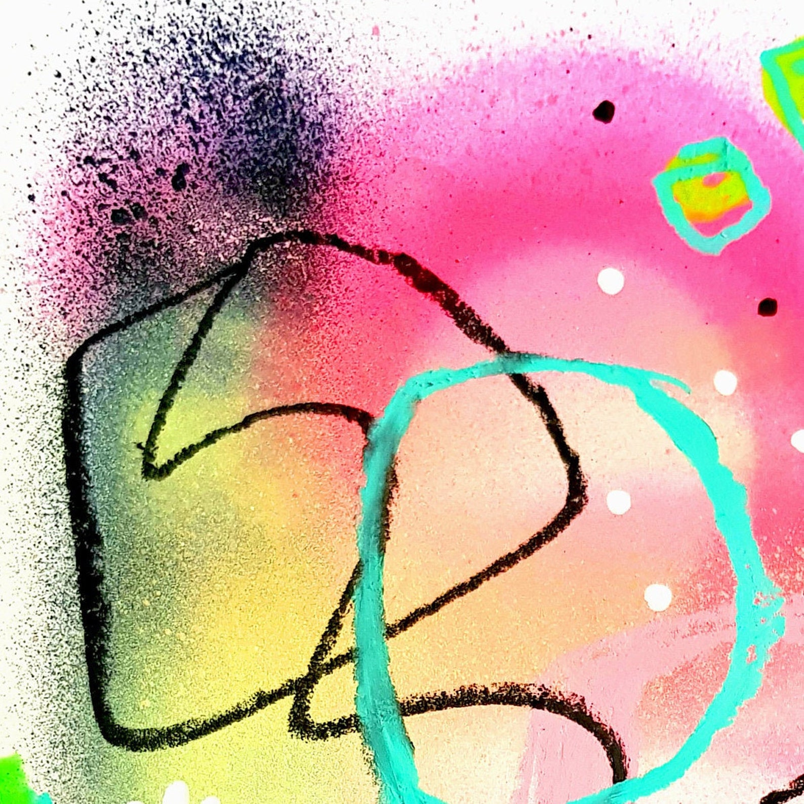 Original Abstract Art, A4 Painting, Signed & Dated, Mixed Media, Wall ...