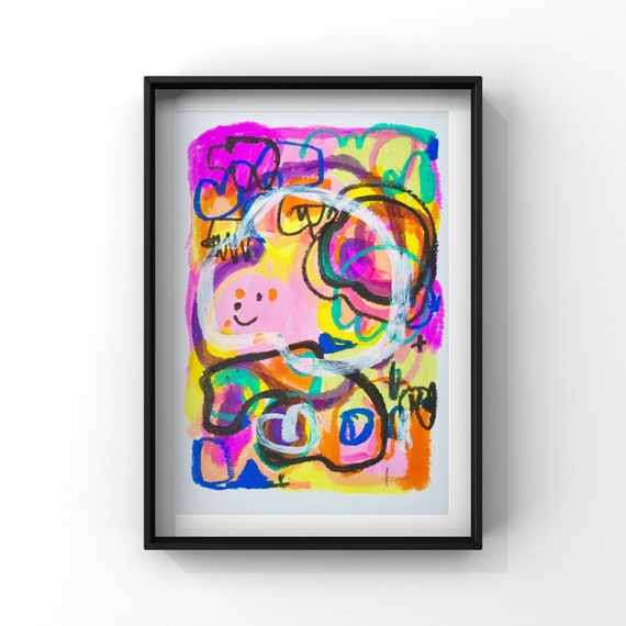 Original Abstract Art A4 Painting Signed & Dated Mixed - Etsy