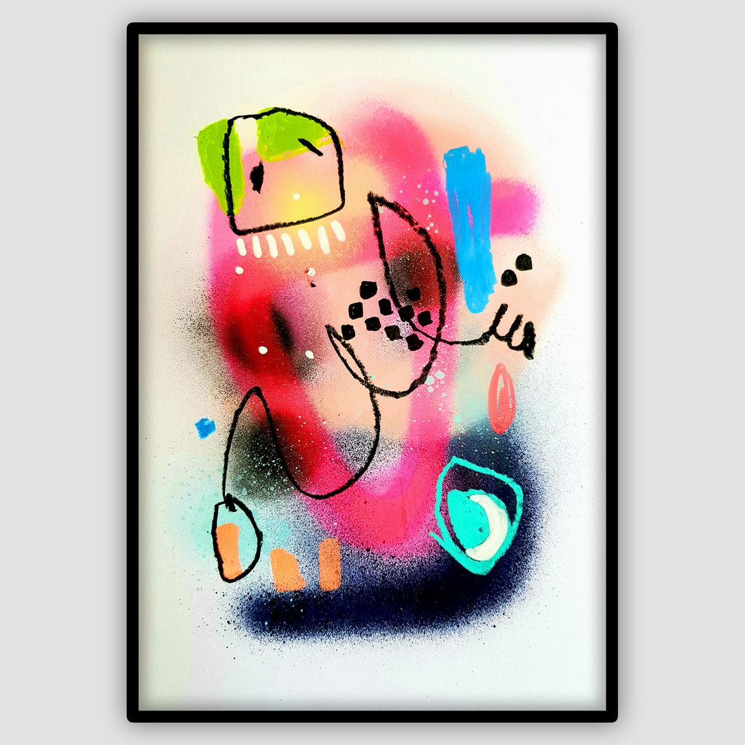 Original Abstract Art A4 Painting Signed & Dated Mixed - Etsy