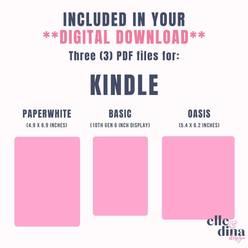 PRINTABLE Kindle Case Insert for Paperwhite Basic Oasis Ereaders Clear ...