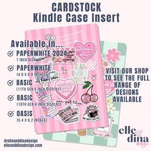 Kindle Case Insert Paperwhite Ereader Decor for Clear Case, Collage ...