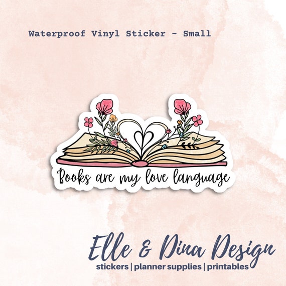 Vinyl Decal, Books are My Love Language Sticker, Booklover Sticker ...