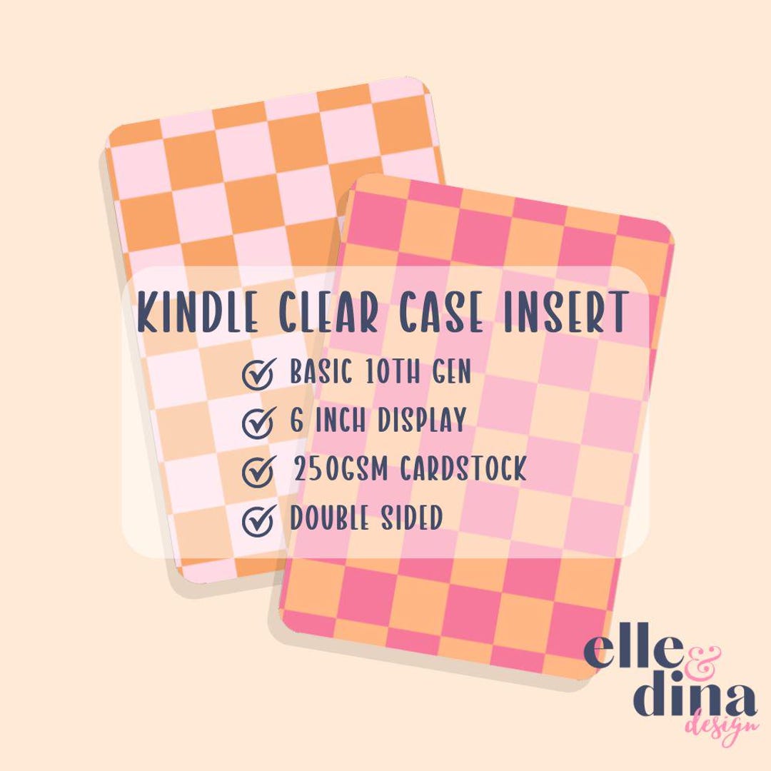Kindle Case Insert BASIC 10th GEN Ereader Decor Clear Case Personalise ...