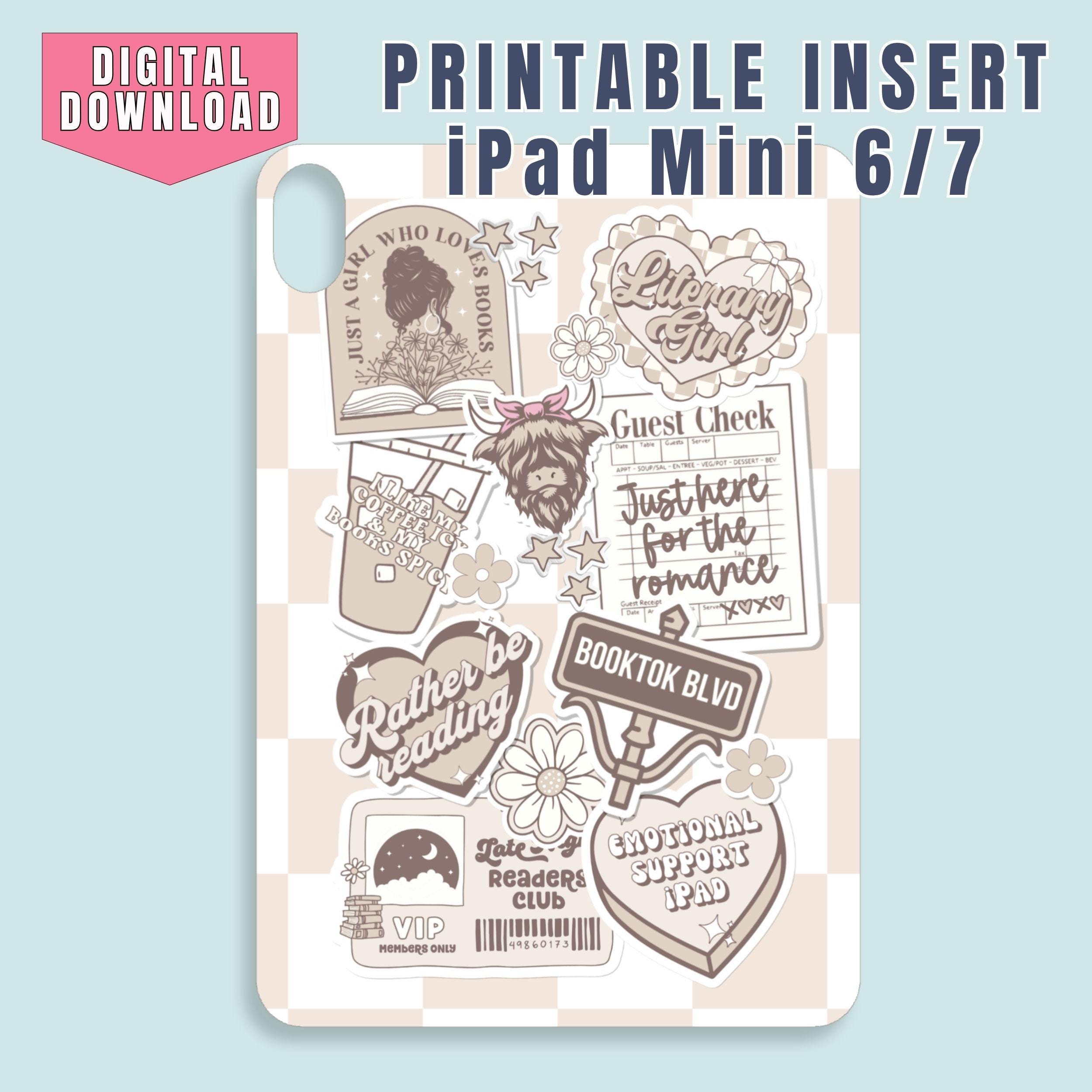 PRINTABLE iPad Mini 6 or 7 Case Insert for Tablet Clear Case Decor ...