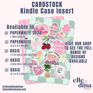 Kindle Case Insert Paperwhite Ereader Decor for Clear Case, Collage ...