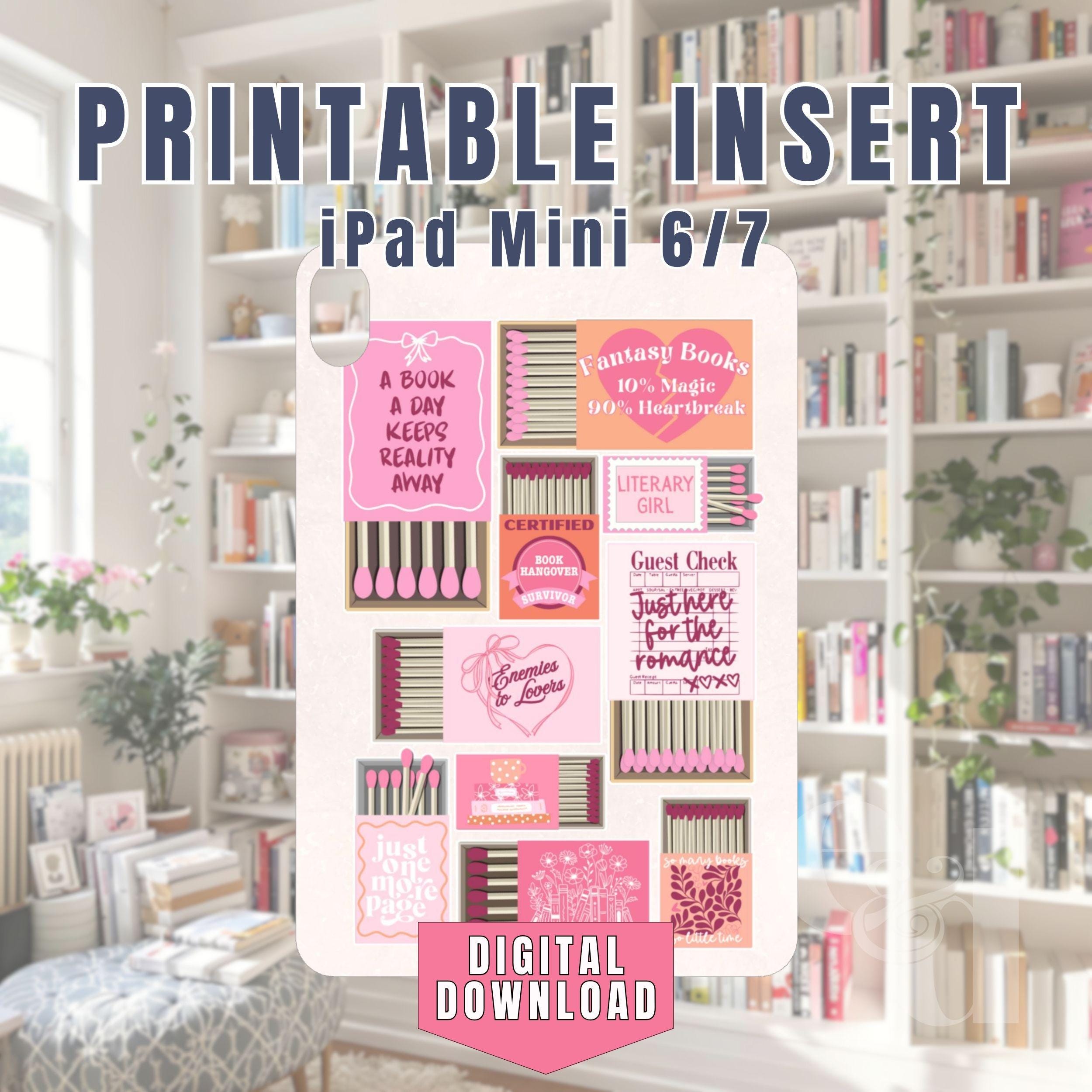 PRINTABLE iPad Mini 6 or 7 Case Insert for Tablet Clear Case Decor ...
