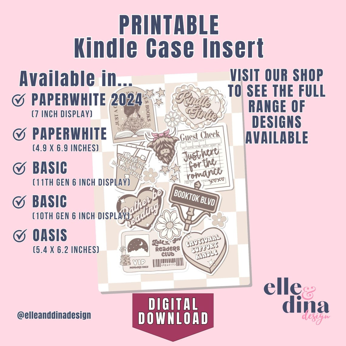 PRINTABLE Kindle Case Insert for Paperwhite 2024, Paperwhite, Basic ...