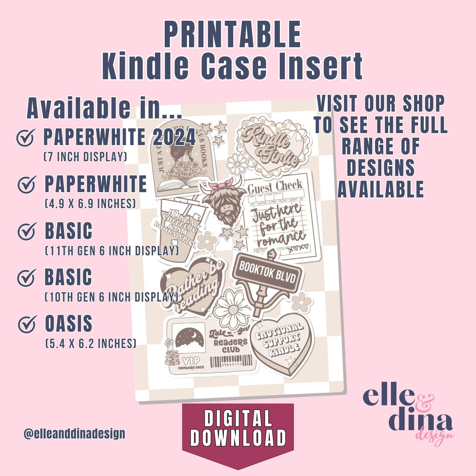 PRINTABLE Kindle Case Insert for Paperwhite 2024, Paperwhite, Basic ...