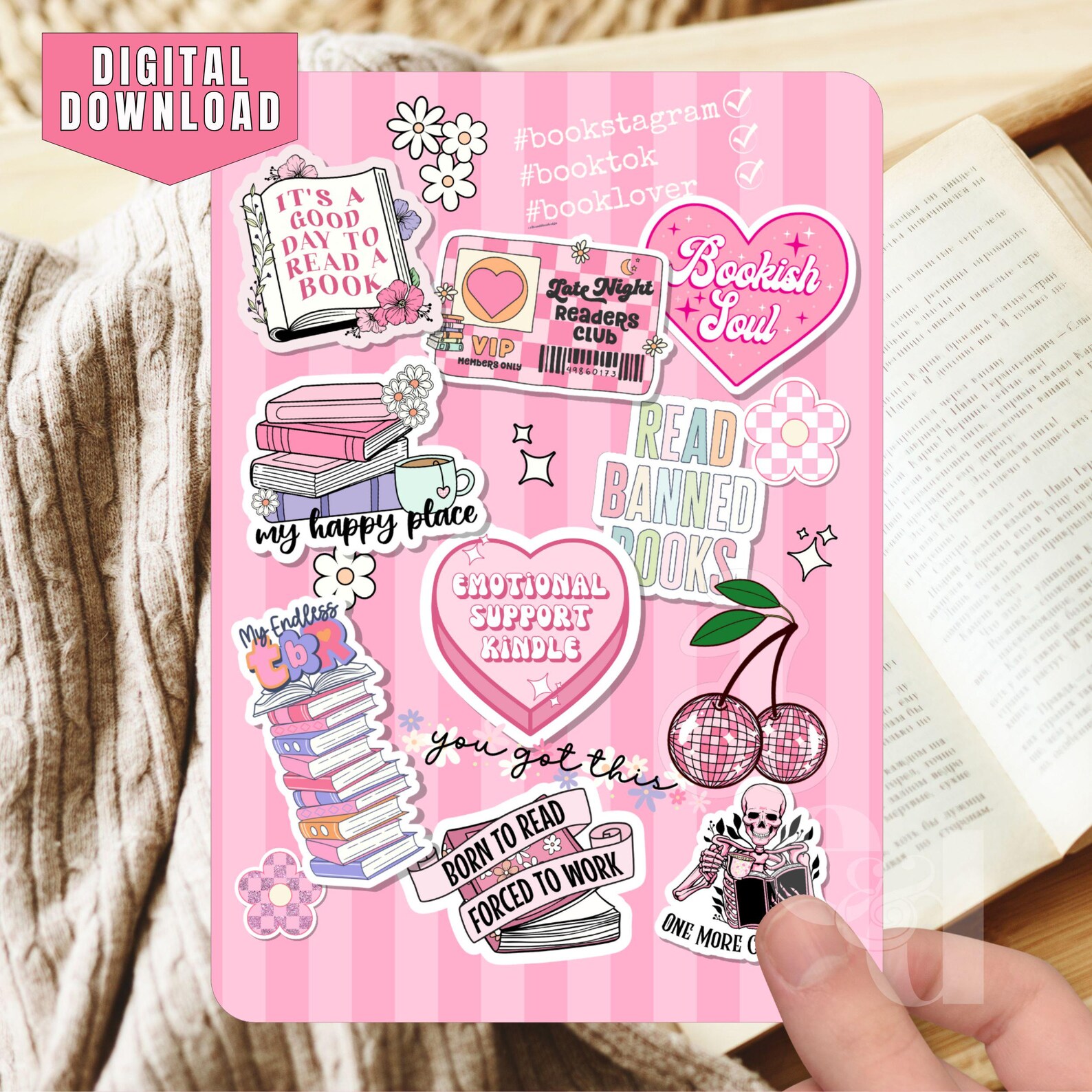 PRINTABLE Kindle Case Insert for Paperwhite Basic Oasis Ereaders Clear ...