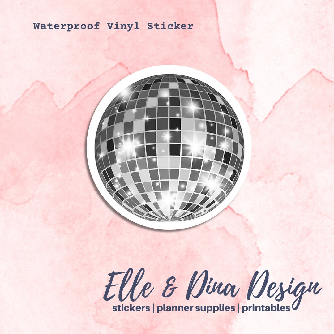 70's DISCO BALL Vinyl Sticker, Retro Dance Party Sticker, Funny Sticker ...