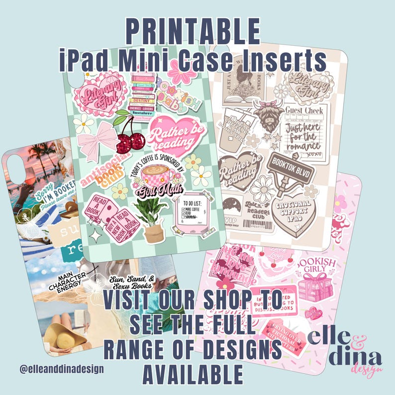 PRINTABLE iPad Mini 6 or 7 Case Insert for Tablet Clear Case Decor ...