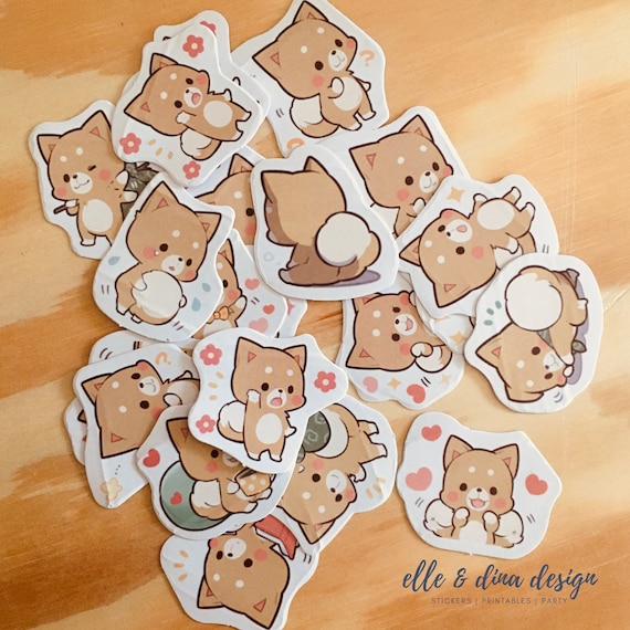 Cartoon Ginger Cat Sticker Set, 45 Pack, Kawaii Stationery, Scrapbook ...