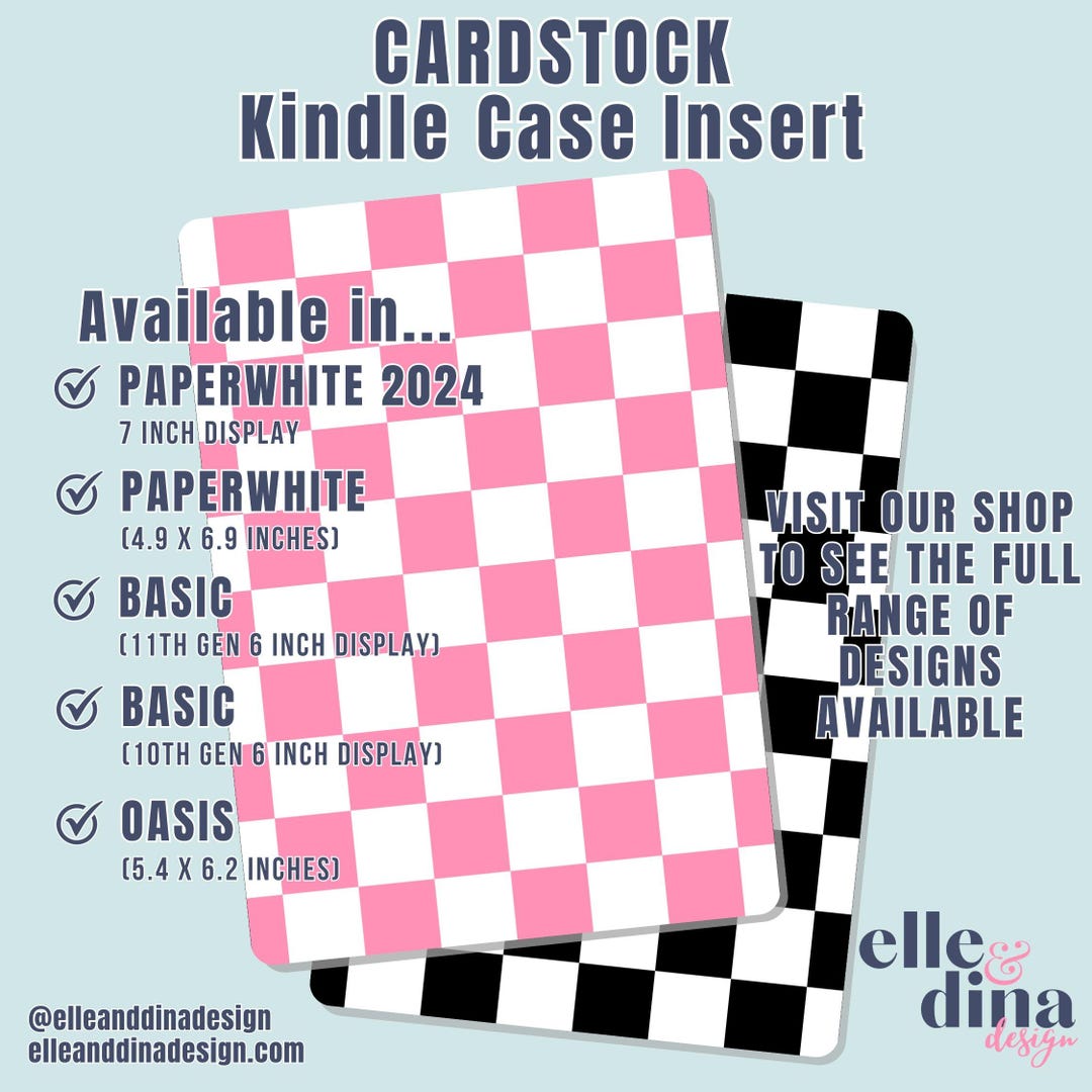 Kindle Case Insert Paperwhite Ereader Decor for Clear Case Personalise ...