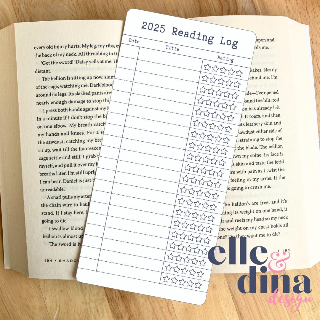 Reading Tracker 2025 Reading Log Bookmark Bookstagram Reader Gift Idea ...