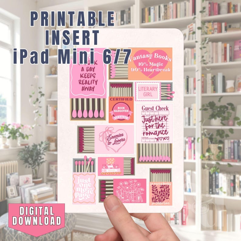 PRINTABLE iPad Mini 6 or 7 Case Insert for Tablet Clear Case Decor ...