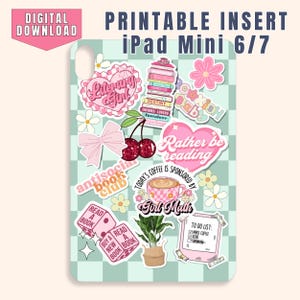 PRINTABLE iPad Mini 6 or 7 Case Insert for Tablet Clear Case Decor ...