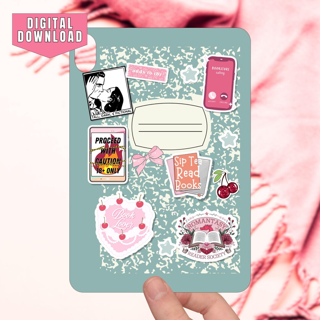 PRINTABLE iPad Mini 6 or 7 Clear Case Insert, Bookish Composition ...