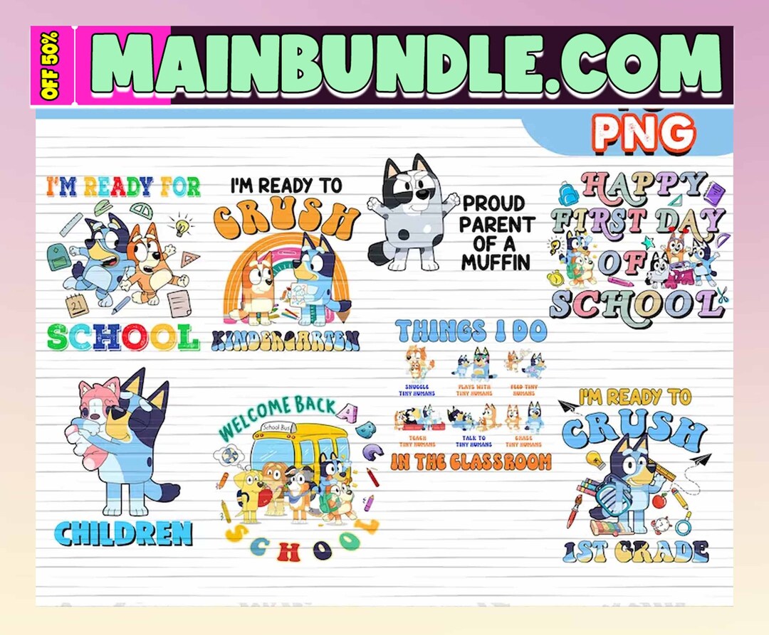 Bluey Back to School Png Bluưy First Day of School Png Bluey - Etsy ...