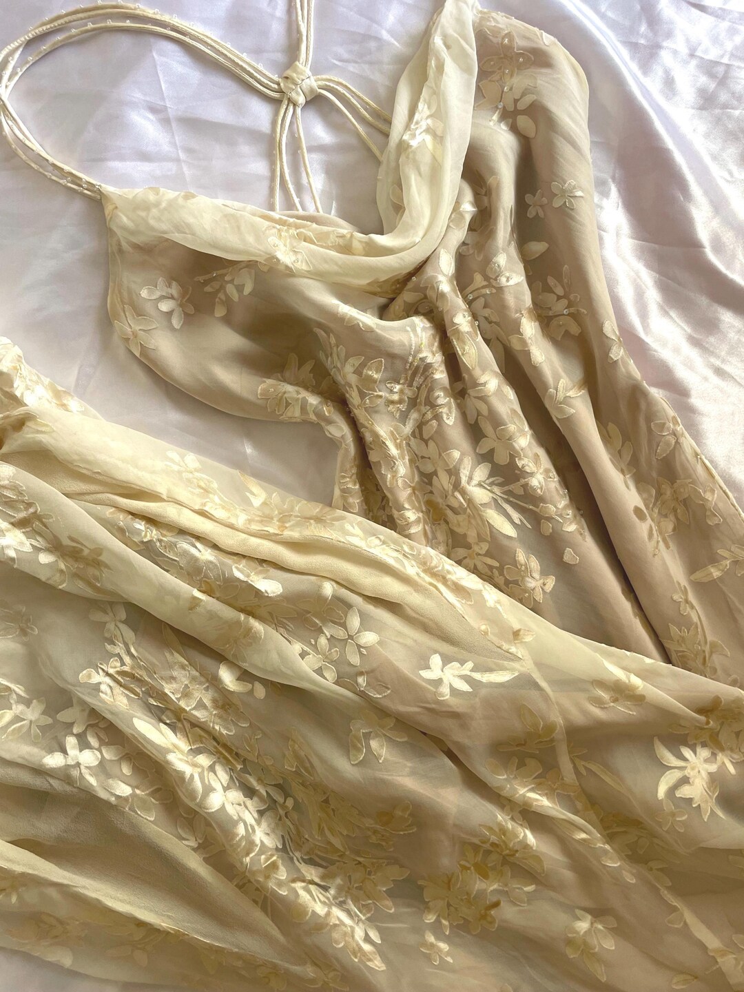 Jasmine Blossom Gown, Understated Vintage Wedding Dress, White Floral ...