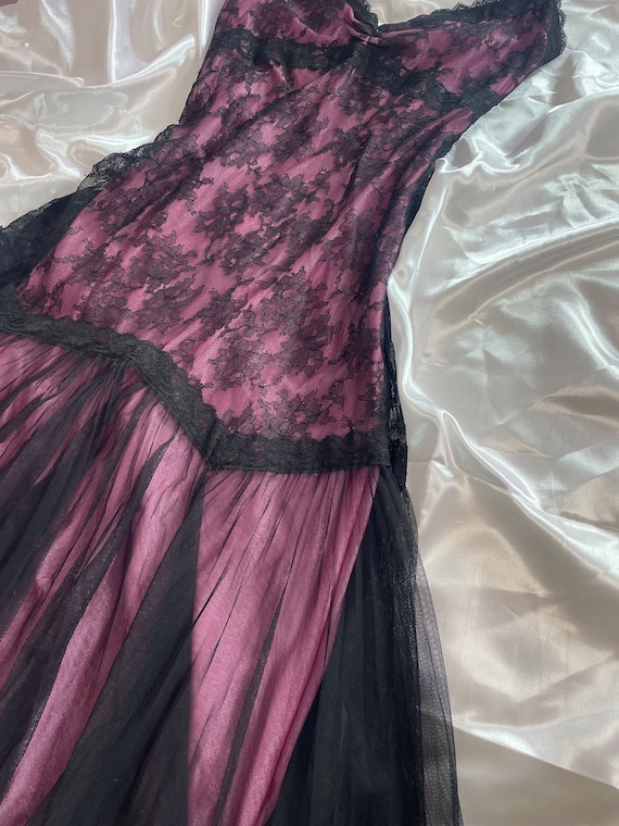 Vintage Gothic Dress, Pink Sheath Prom Dress, Betsy J… - Gem
