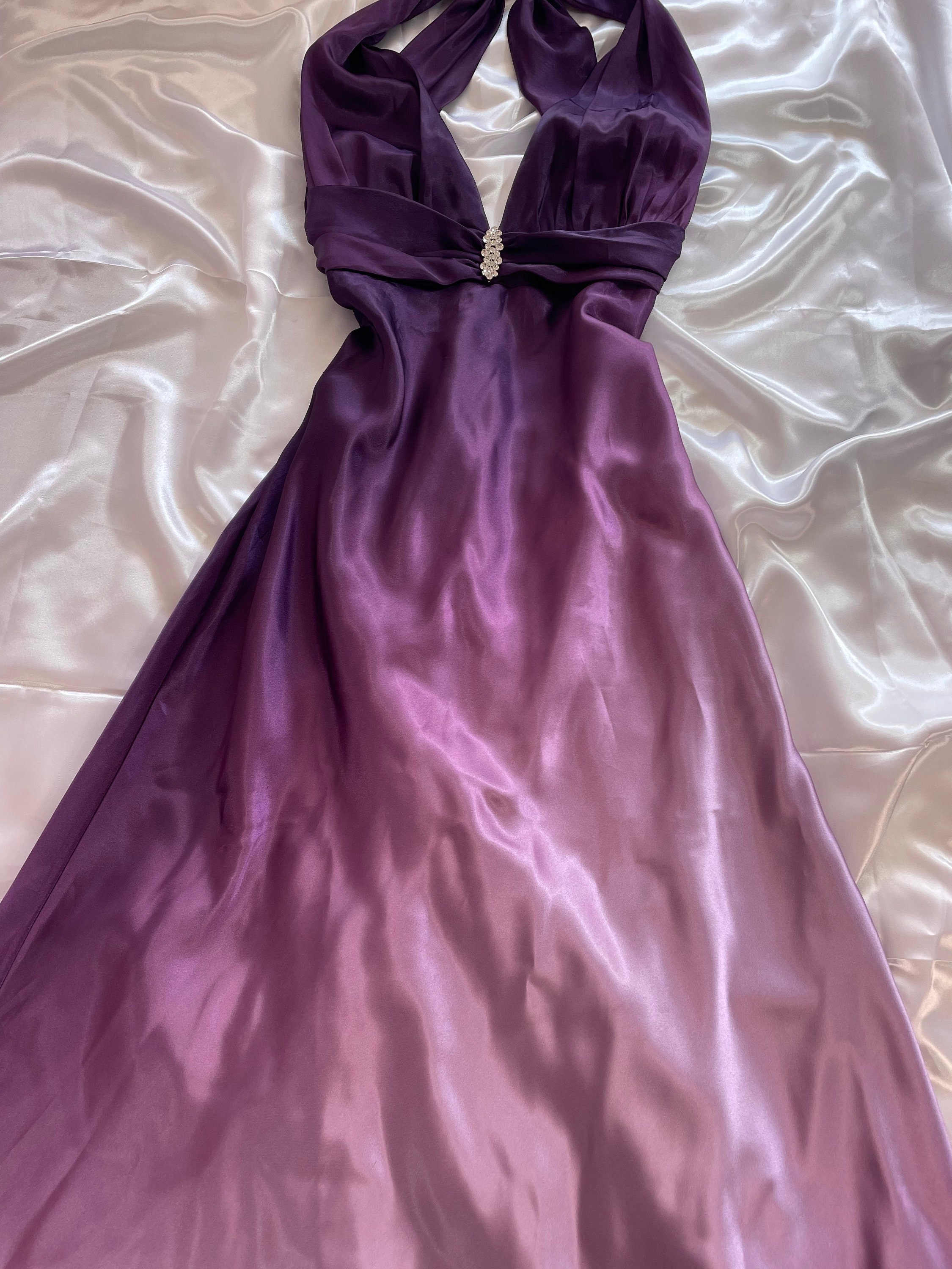 Violet Gradient Vintage Prom Dress, Purple Ombre Fairy Lavender Gown ...