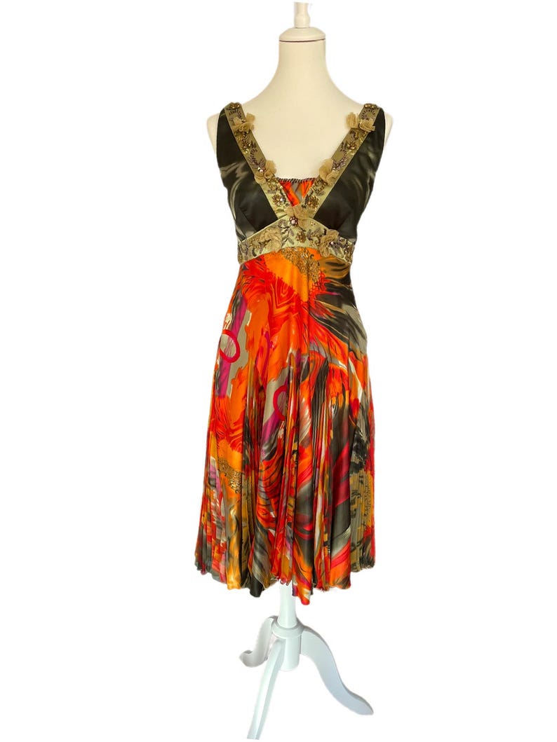 Tropical Rainforest Dress, Summer Color Midi Party Attire, Mango ...