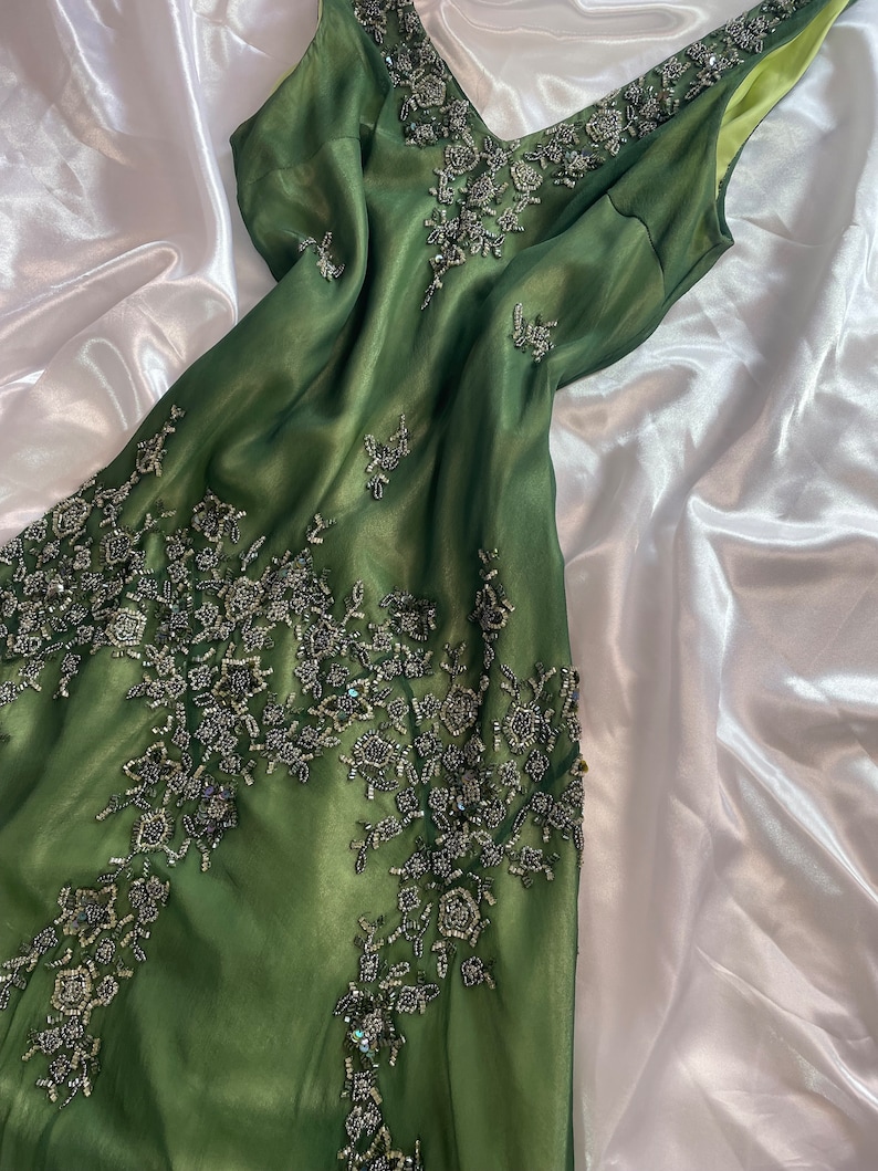 Flowy Silk Dress, Green Vintage Fairy Dress With Matching Jacket, Midi ...