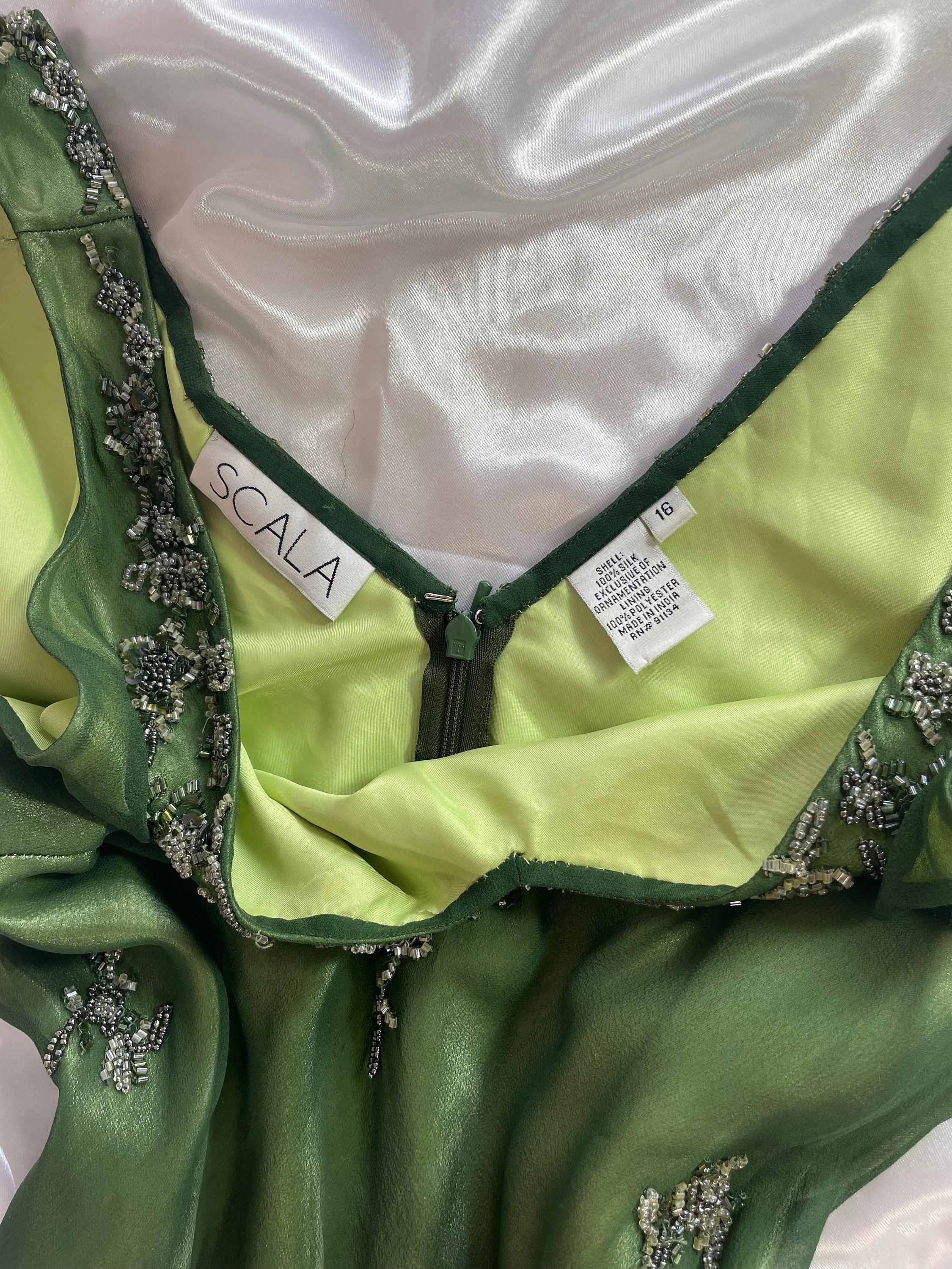 Flowy Silk Dress, Green Vintage Fairy Dress With Matching Jacket, Midi ...