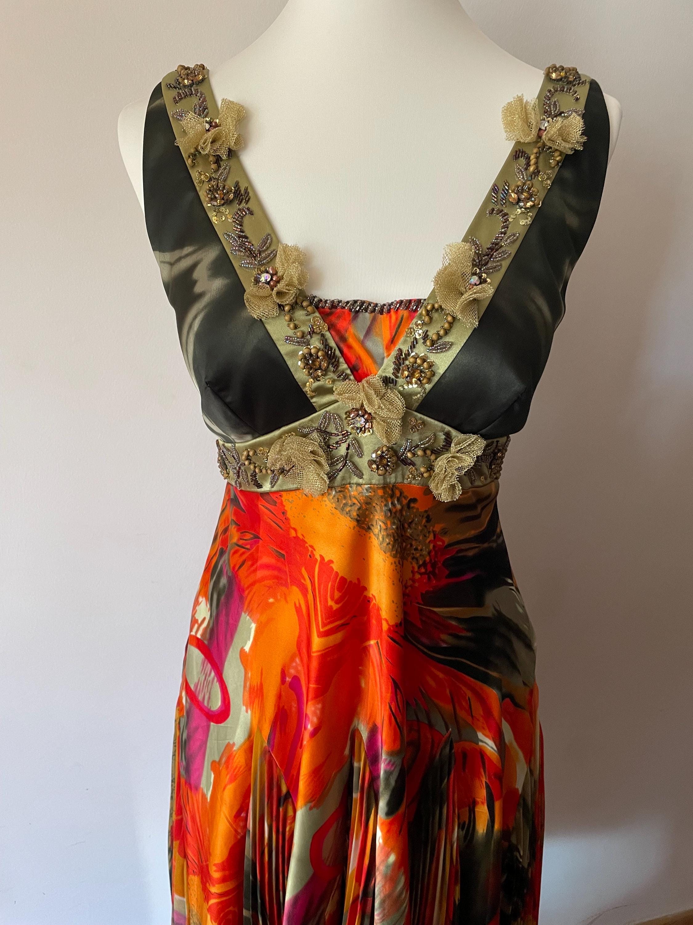 Tropical Rainforest Dress, Summer Color Midi Party Attire, Mango ...
