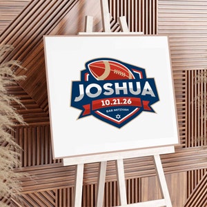 Custom Bar Mitzvah Football Logo, Personalized Football Logo, Digital ...