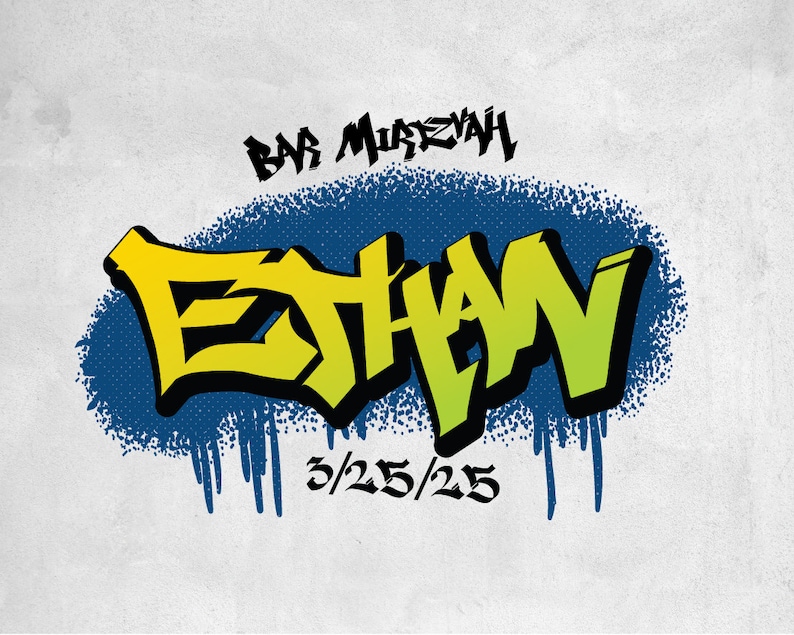 Bar Mitzvah Graffiti Logo Custom Made Name Logo Digital Download ...
